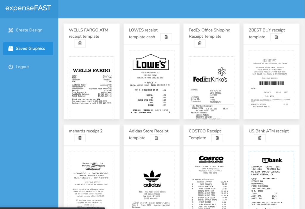 Creating your First Receipt Template – expenseFAST