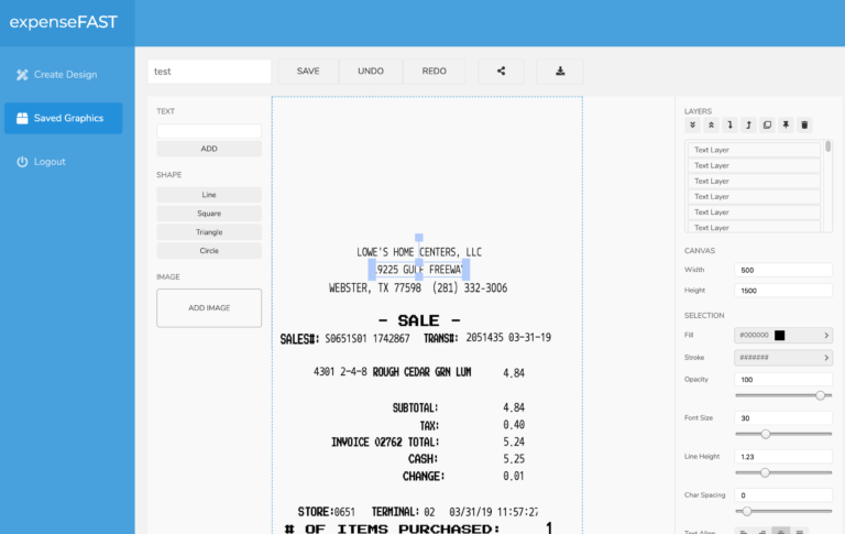 Creating your First Receipt Template – expenseFAST